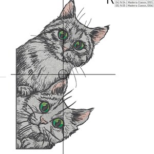 Two Cats Machine Embroidery Designs - 7 Sizes - Etsy