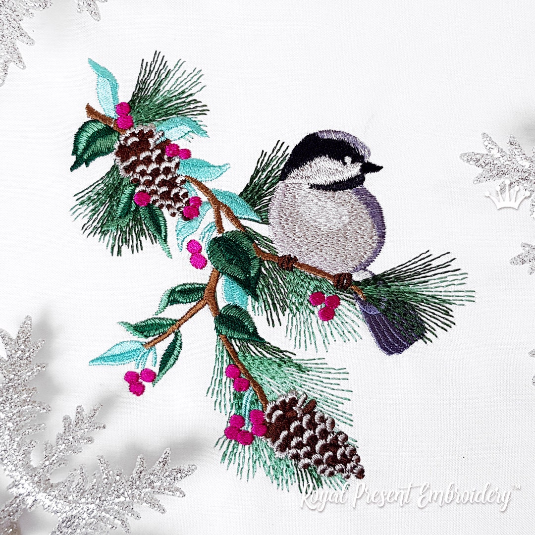 Grey Titmouse Machine Embroidery Design - 3 Sizes - Etsy