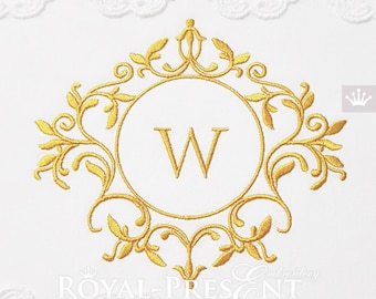 Machine Embroidery Design Classic Monogram Blank 3 Sizes | Etsy