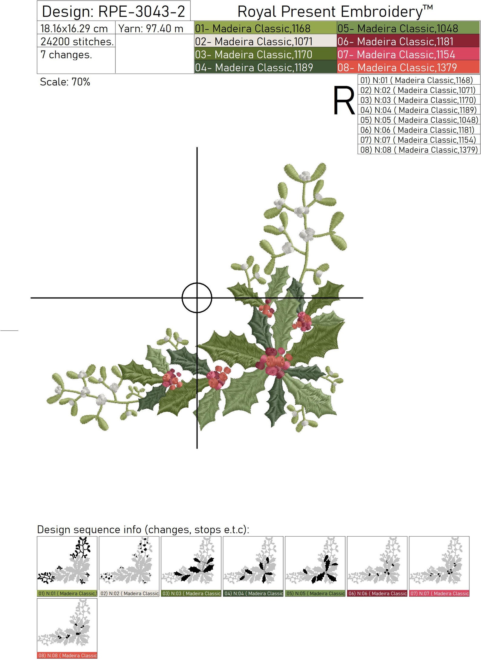 Holly Corner Machine Embroidery Design - 3 Sizes - Etsy