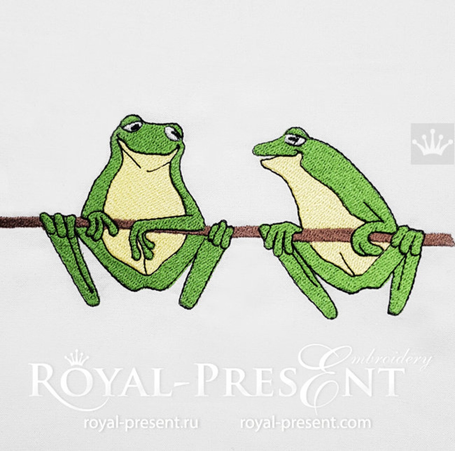 Two Frogs Machine Embroidery Design - 2 Sizes - Etsy