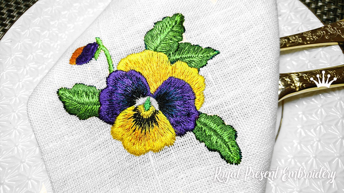 PANSY Machine Embroidery Design | Etsy
