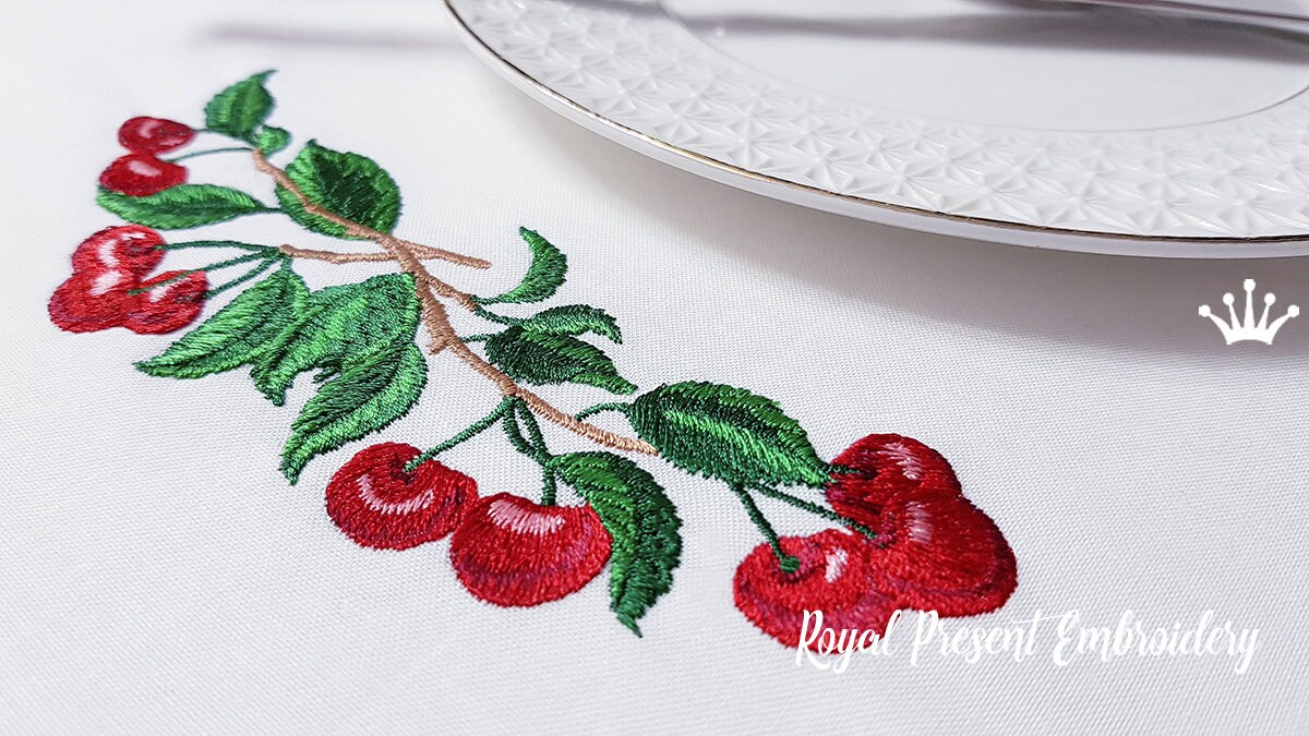 Cherries Border Machine Embroidery Design 3 Sizes | Etsy