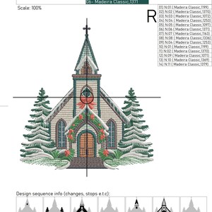 Christmas Church Machine Embroidery Design - 5 Sizes - Etsy