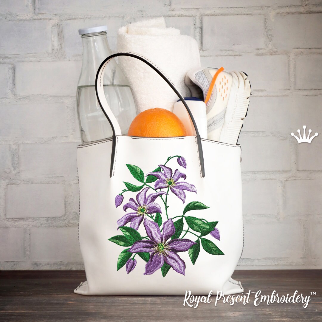 Clematis Machine Embroidery Design - 4 Sizes - Etsy
