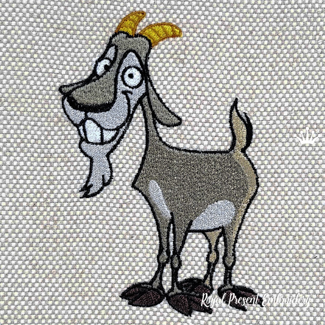 Whimsical Goat Machine Embroidery Design - 3 Sizes - Etsy