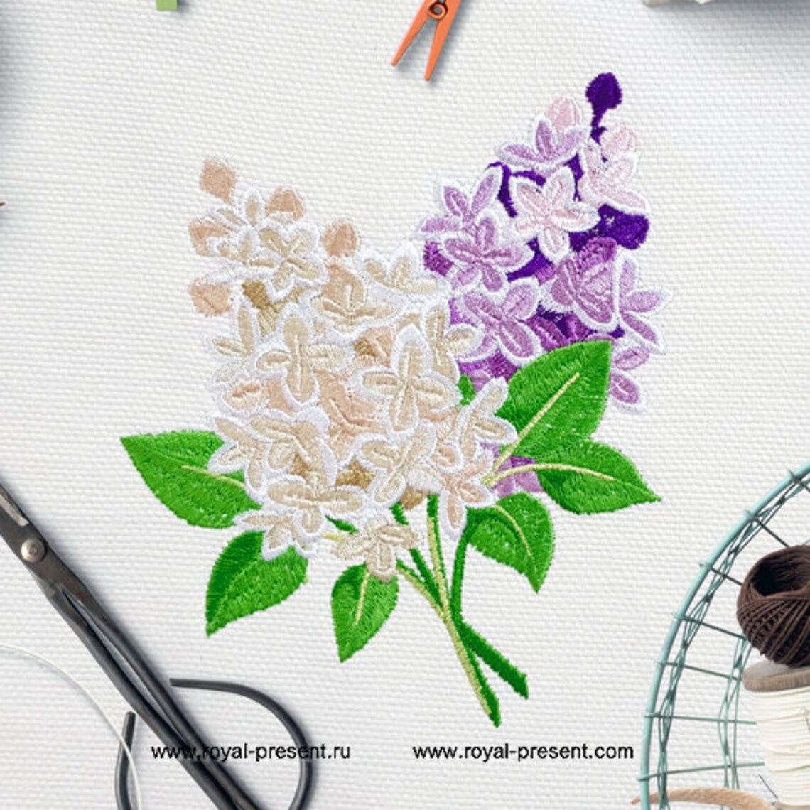 Lilac Branch Machine Embroidery Design 2 Sizes | Etsy