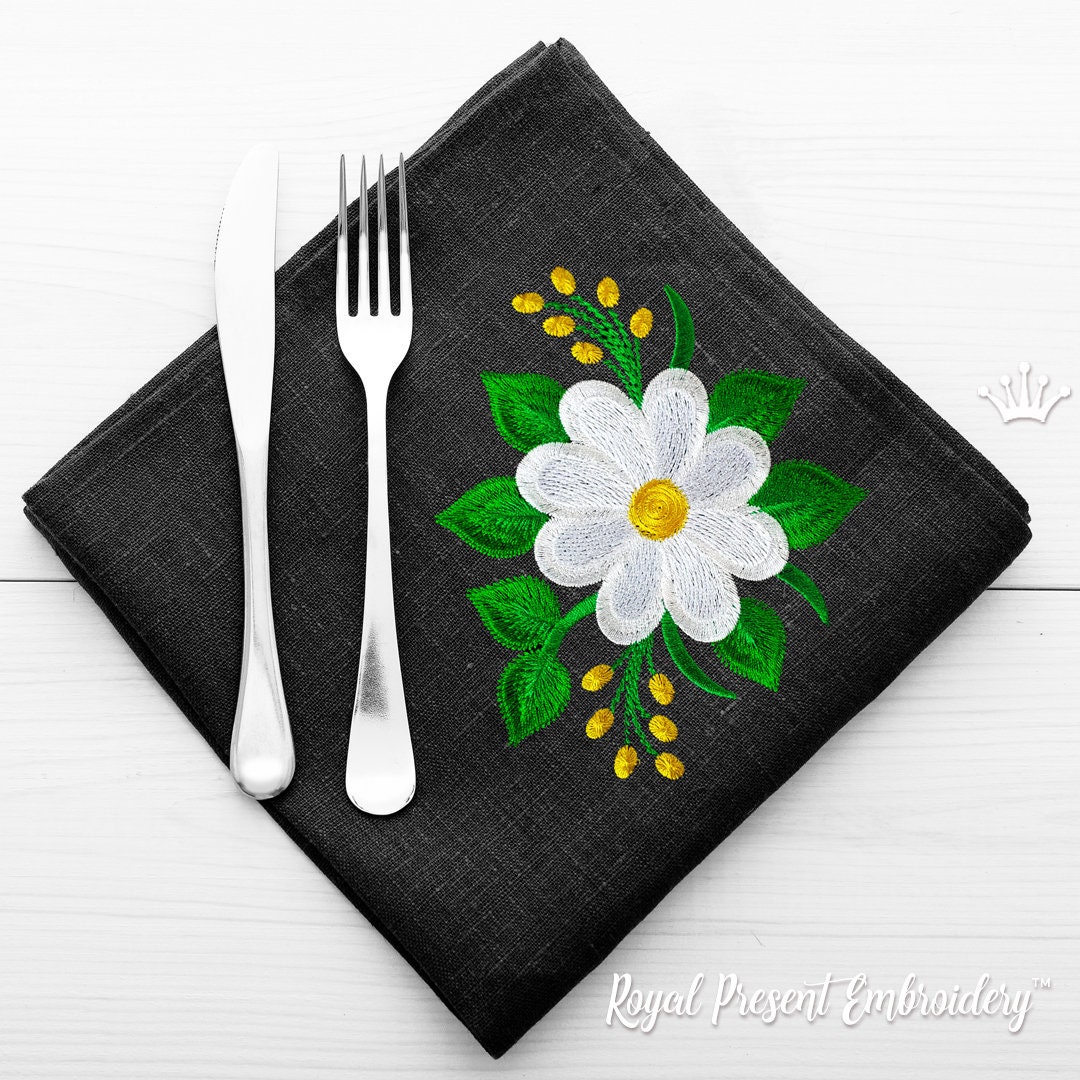 Daisy Corner Machine Embroidery Design - 2 Sizes - Etsy