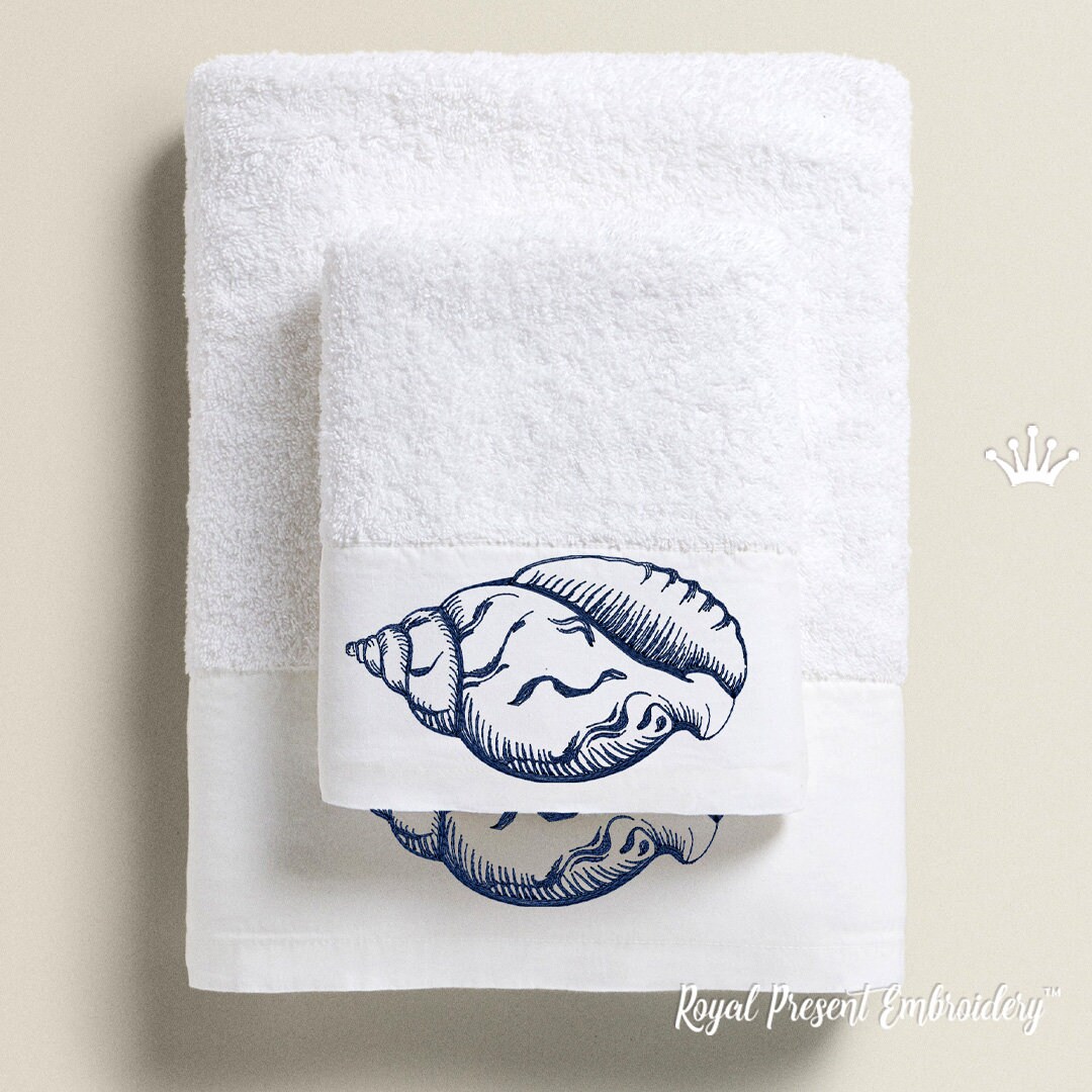 Vintage Seashell Machine Embroidery Design - Etsy
