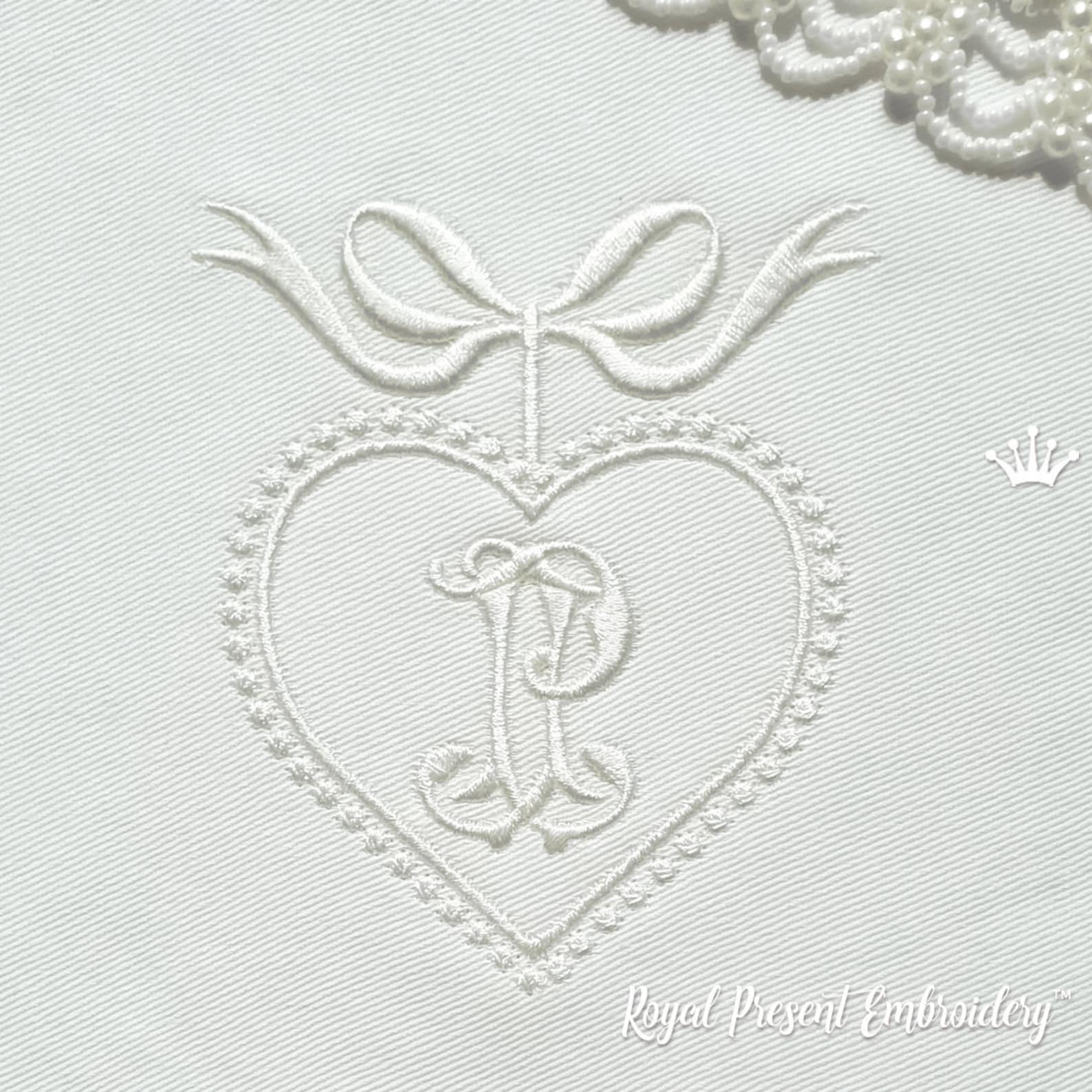 Heart Frame With 3D Bow Machine Embroidery Design - Etsy