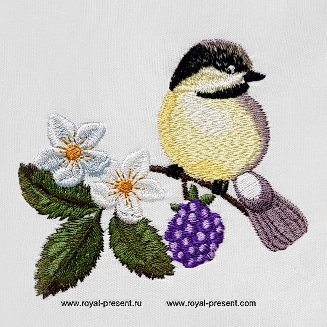 Small Titmouse Machine Embroidery Design 2 Sizes - Etsy