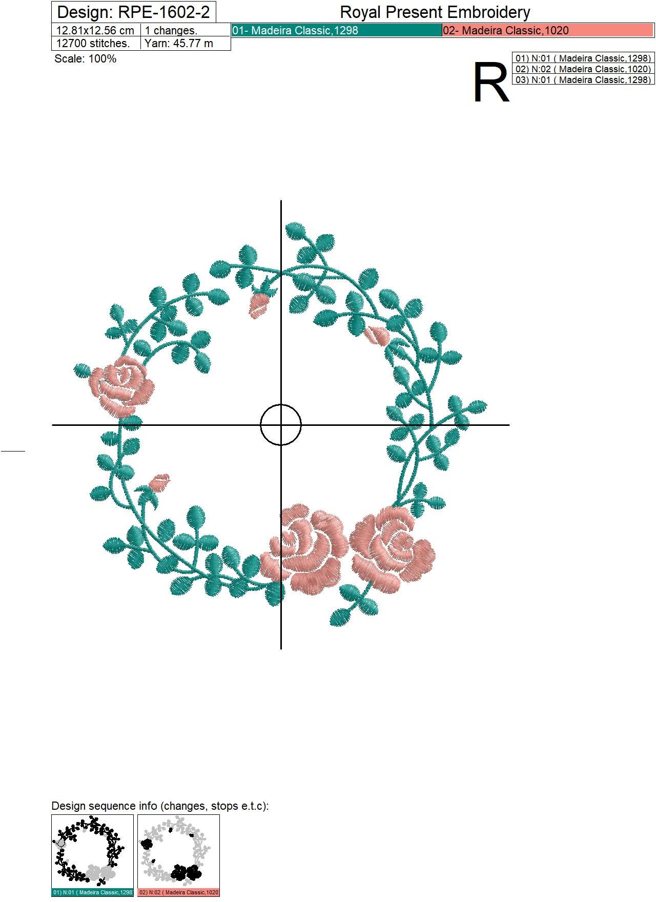 Rose Frame Machine Embroidery Design 4 Sizes - Etsy