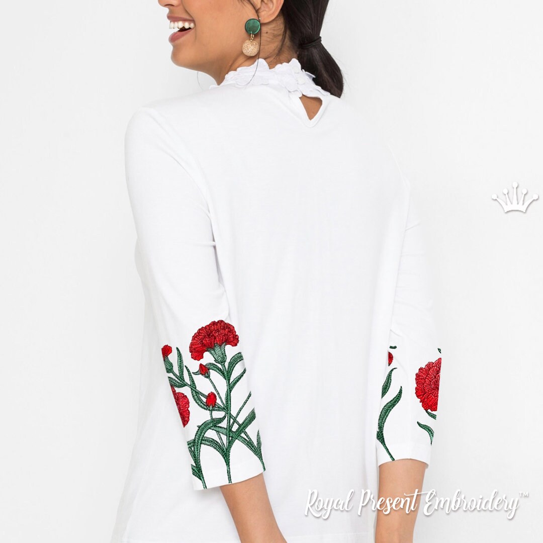Carnation Flowers Machine Embroidery Design - 3 Sizes - Etsy