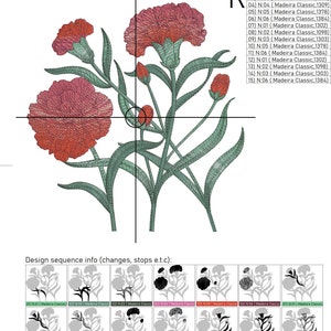 Carnation Flowers Machine Embroidery Design - 3 Sizes - Etsy