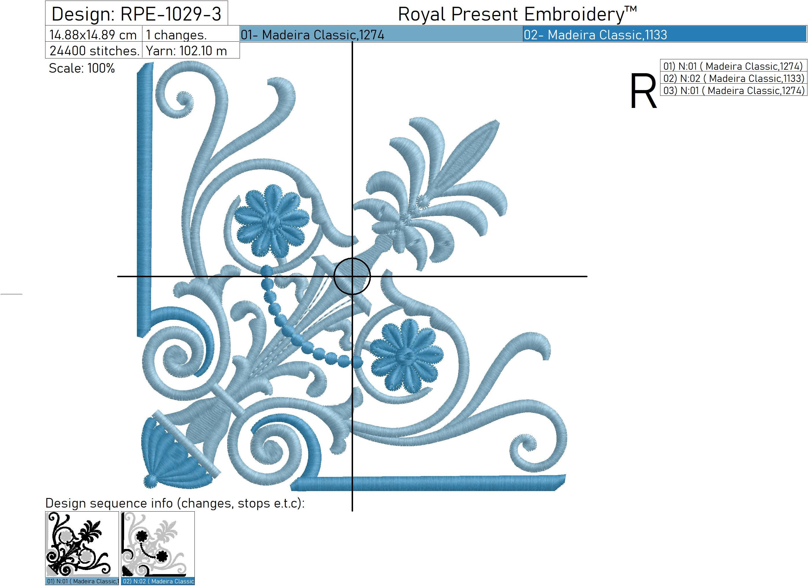Machine Embroidery Design Classic Corner Decor - 3 Sizes - Etsy UK