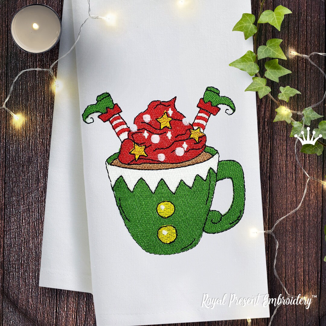 Mug Elf Machine Embroidery Design - 3 Sizes - Etsy