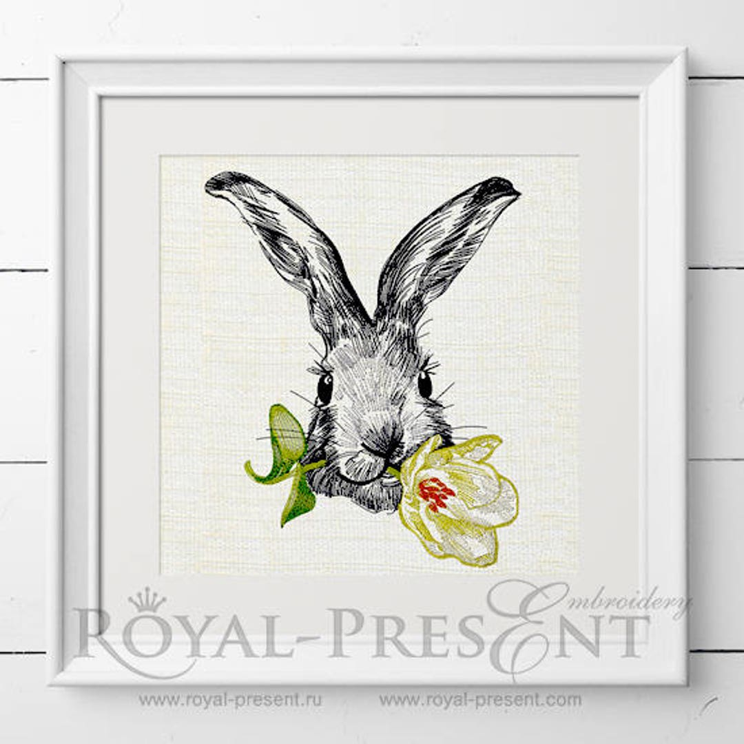 Spring Rabbit Machine Embroidery Design - Etsy