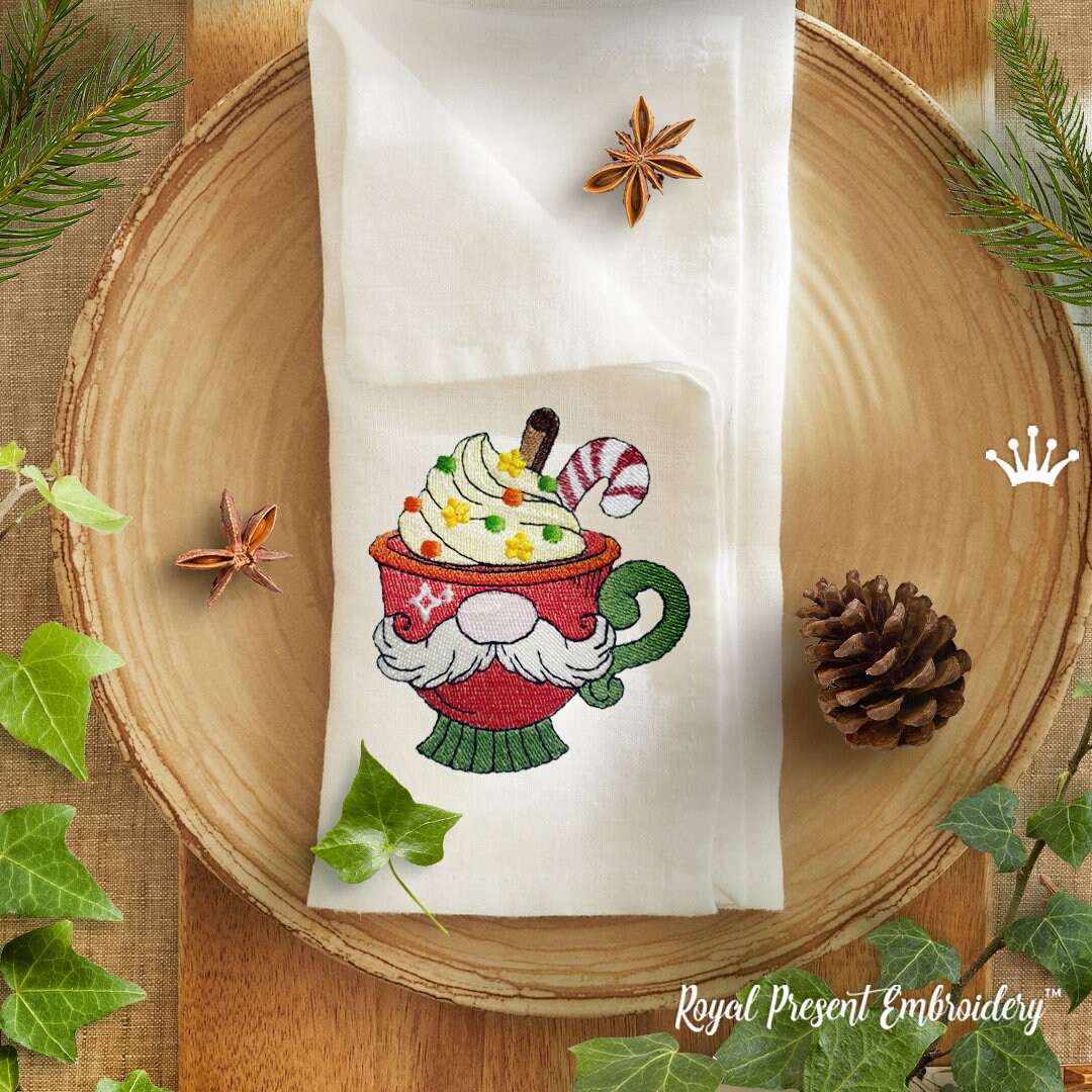 Santa Mug With Cinnamon Machine Embroidery Design - 3 Sizes - Etsy