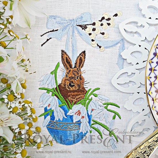 Machine Embroidery Design Easter Bunny 3 Sizes - Etsy