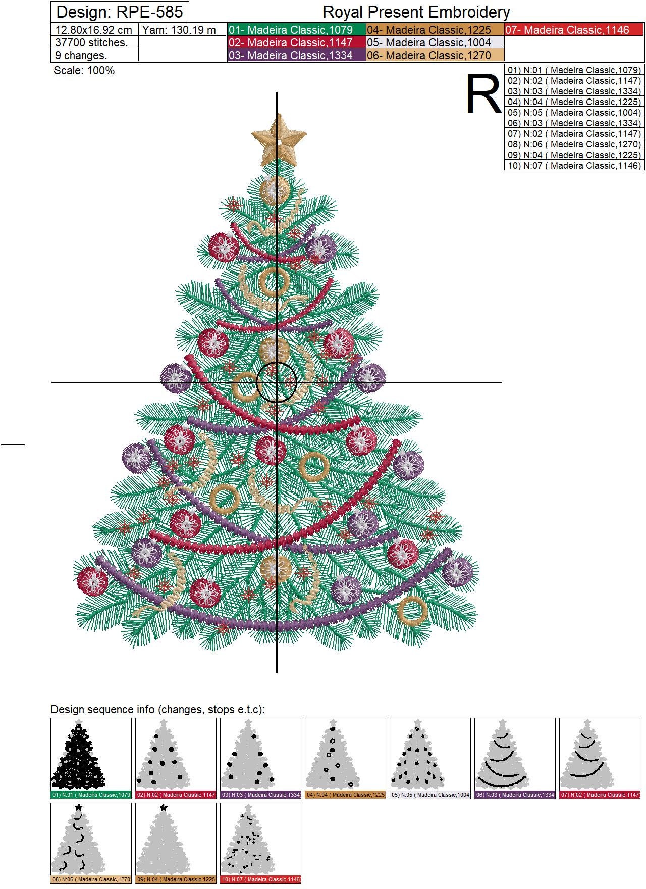 Christmas Tree Instant Download Machine Embroidery Design - 7 Sizes - Etsy