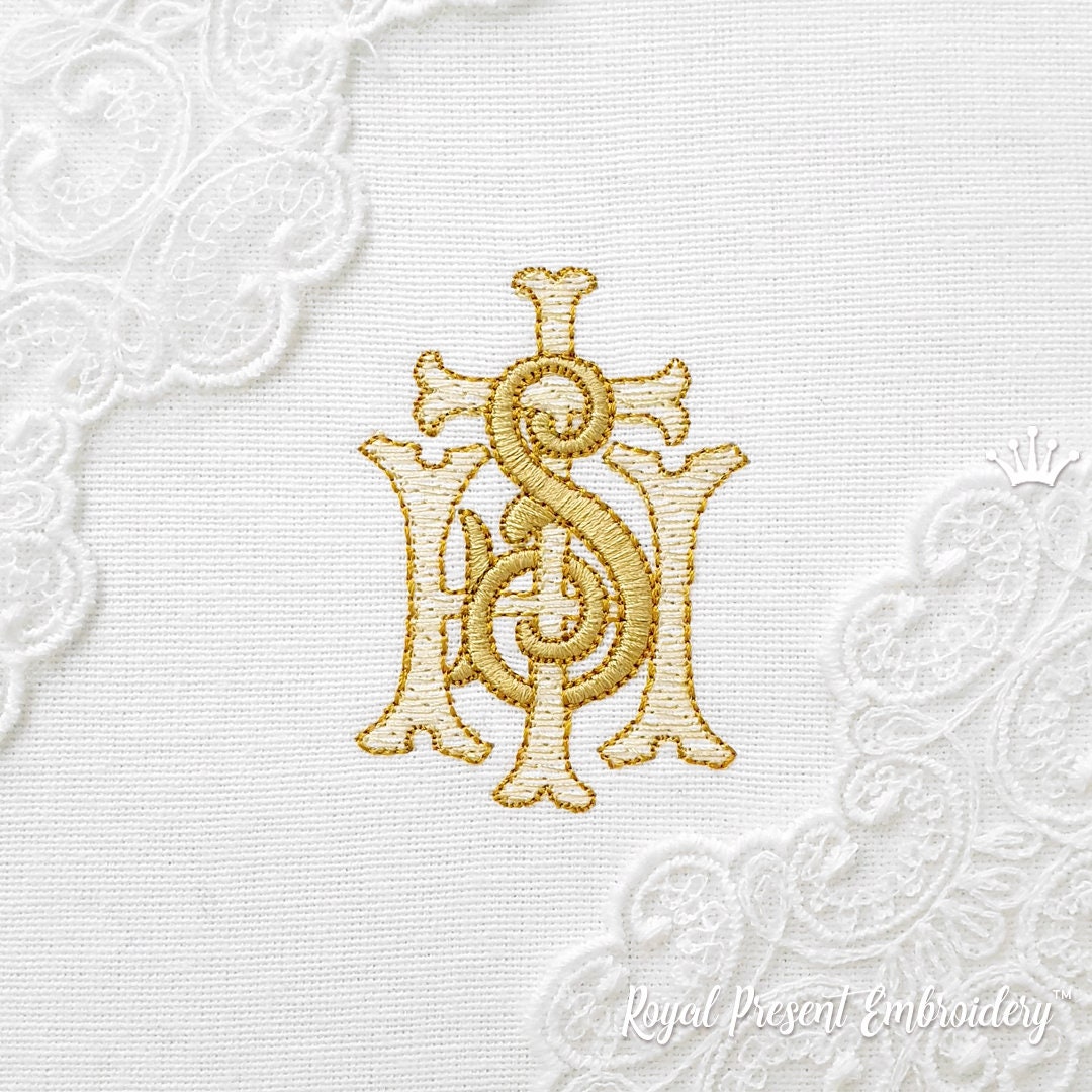 Christogram IHS Machine Embroidery Design - 3 Sizes - Etsy