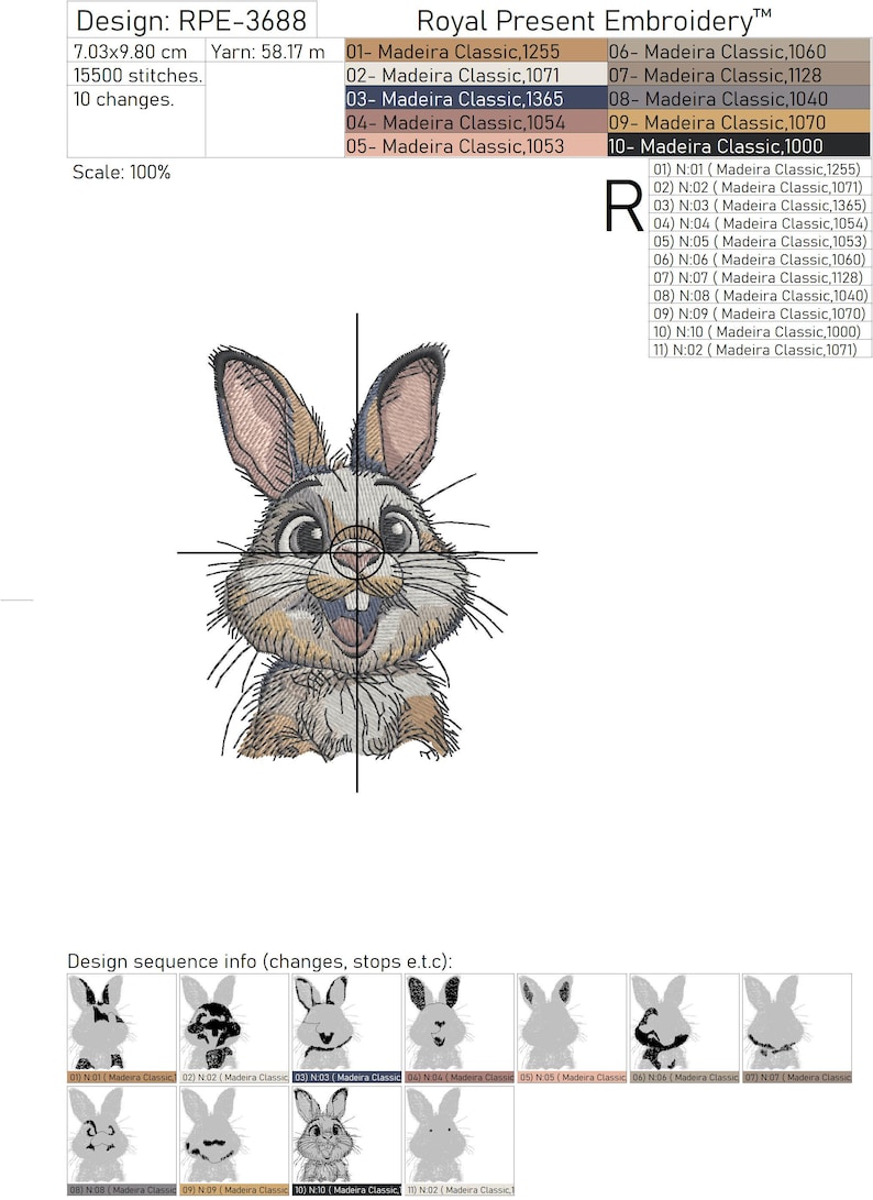 Pocket Cartoon Bunny Machine Embroidery Design - 5 Sizes - Etsy