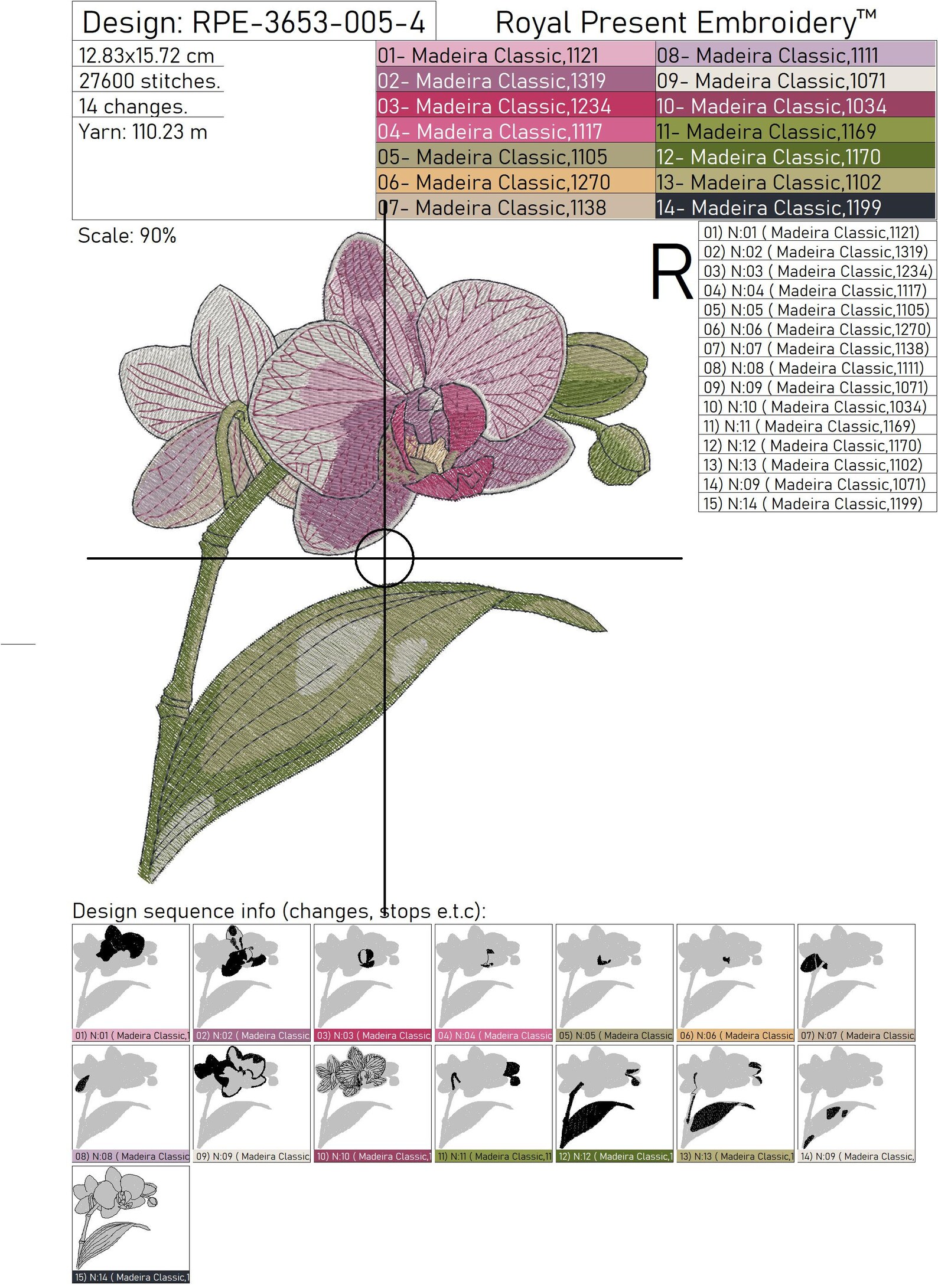 Elegant Orchids Machine Embroidery Design - 4 Sizes - Etsy