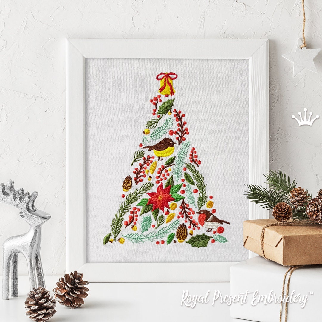 Christmas Tree Embroidery Design 5 Sizes - Etsy