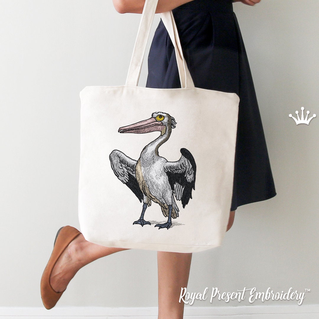 Colored Pelican Machine Embroidery Design - 7 Sizes - Etsy