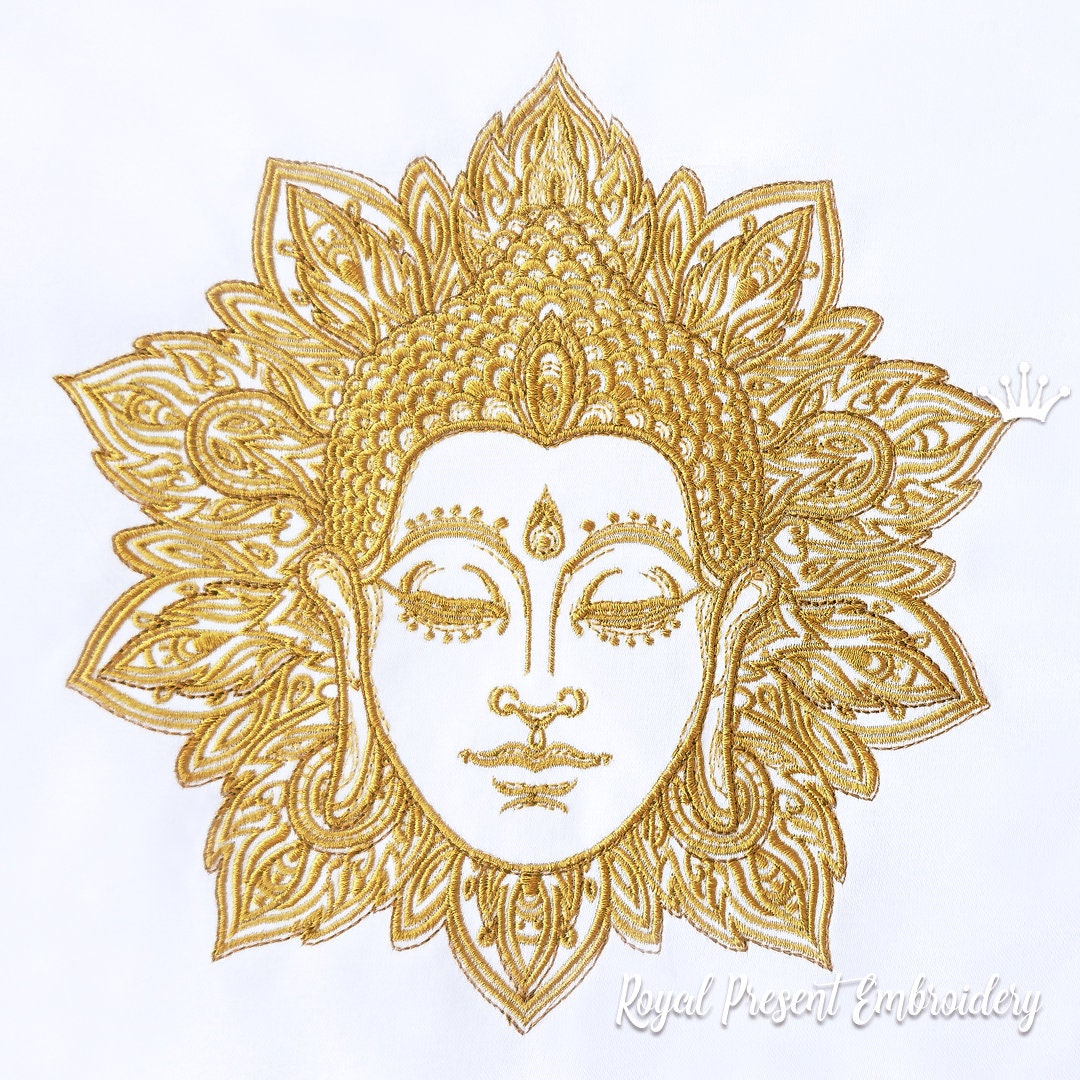 Buddha Face Machine Embroidery Design - 2 Sizes - Etsy