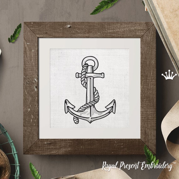 Anchor Machine Embroidery Design 7 Sizes | Etsy