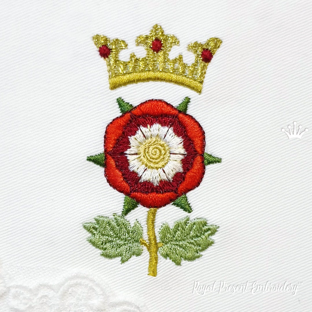 Tudor Rose Machine Embroidery Design - 5 Sizes - Etsy