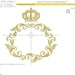 Classic Monogram Frame With Crown Machine Embroidery Design - 4 Sizes ...