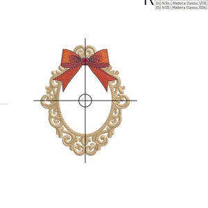 Baroque Frame With Bow Machine Embroidery Design - 5 Sizes - Etsy