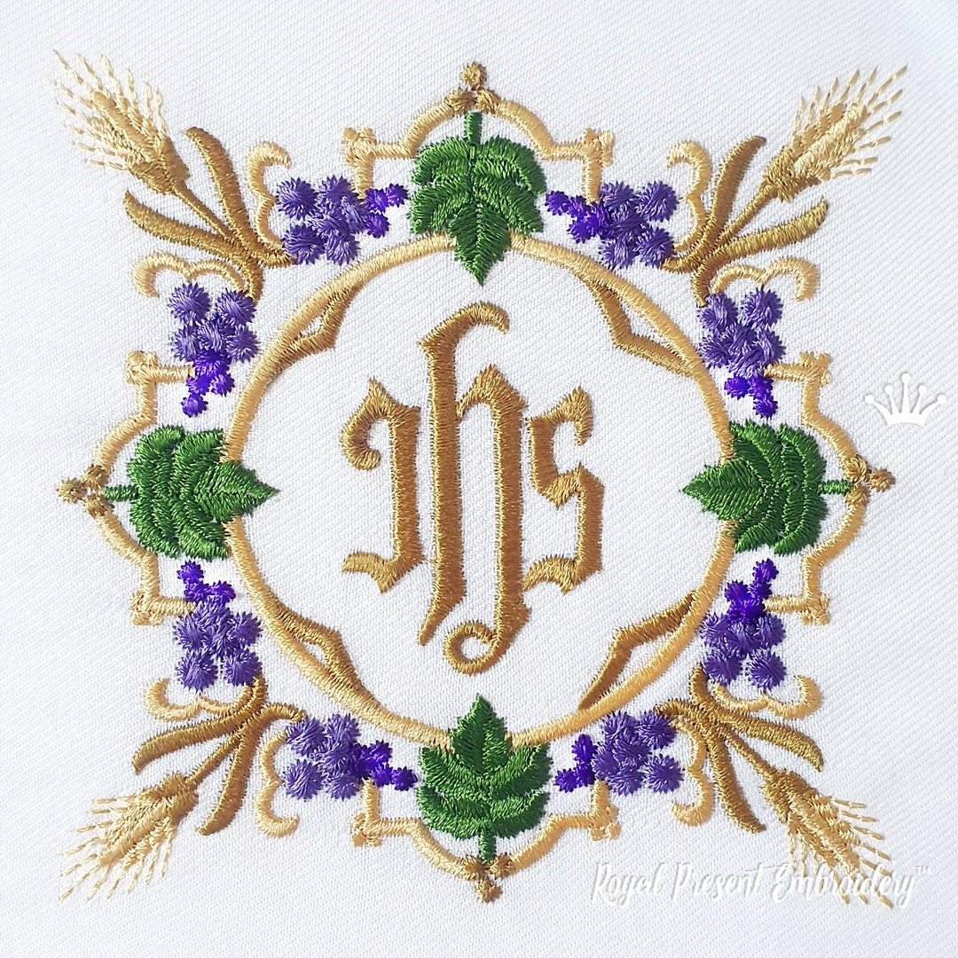 IHS Communion Pall Grape Machine Embroidery Design - Etsy
