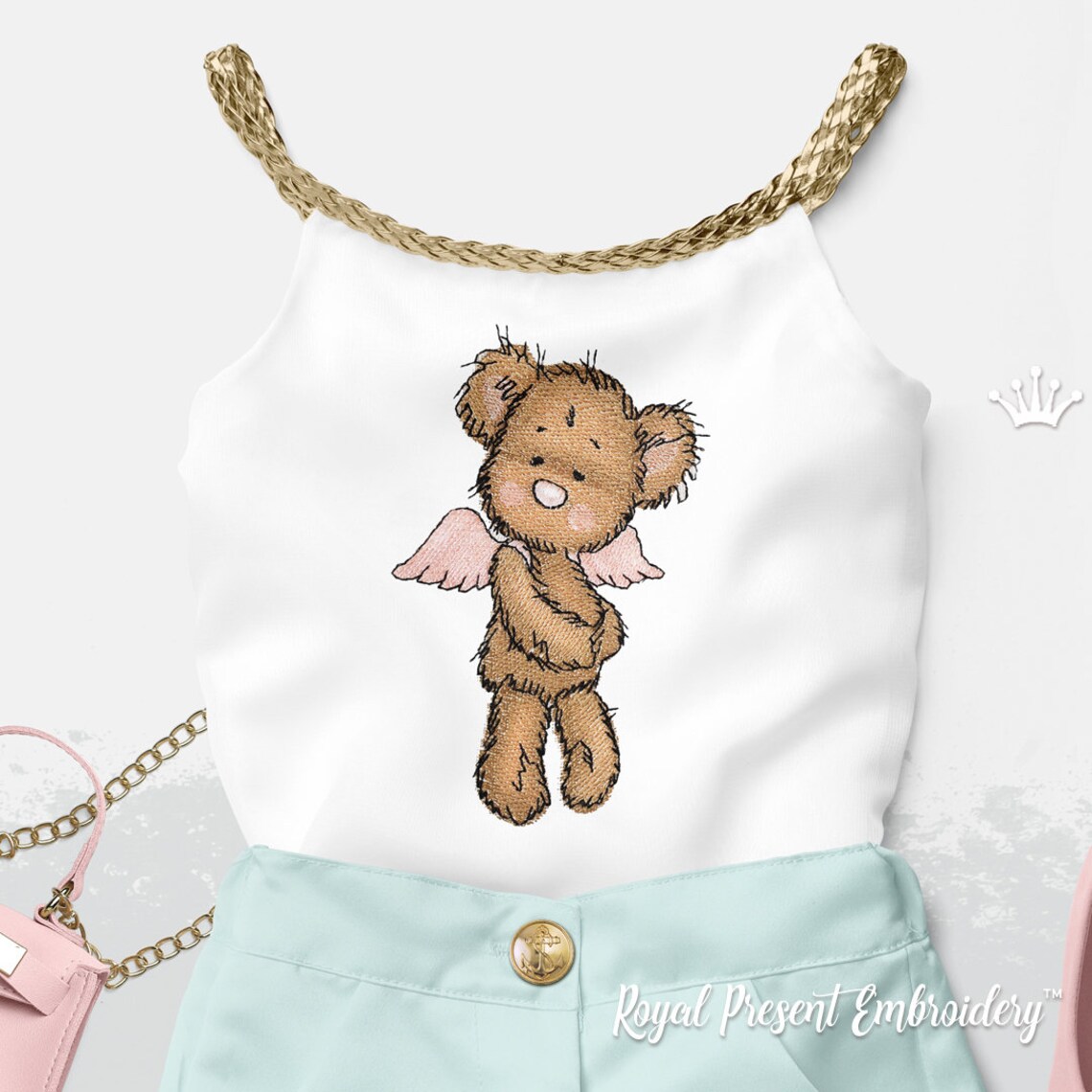 Teddy Bear With Angel Wings Machine Embroidery Design - 4 Sizes - Etsy