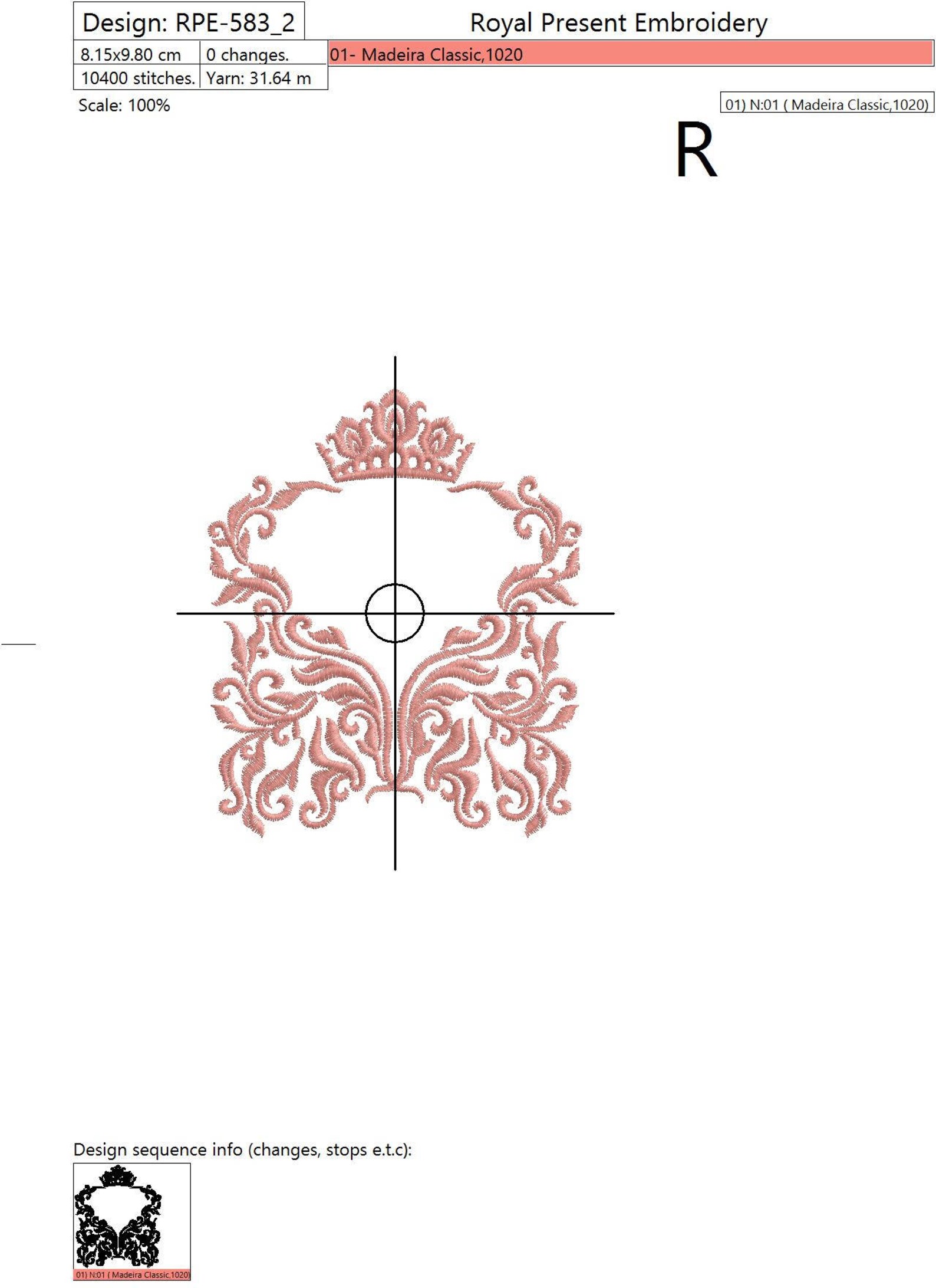 Machine Embroidery Design Royal Graceful Frame - 2 Sizes - Etsy