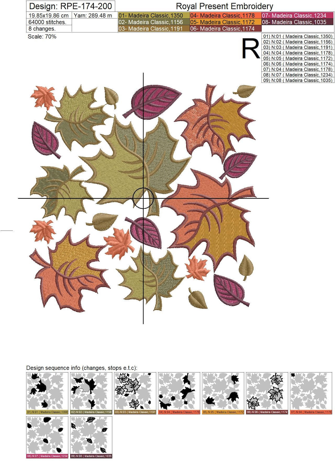 Autumn Leaves Machine Embroidery Design - 2 Sizes - Etsy