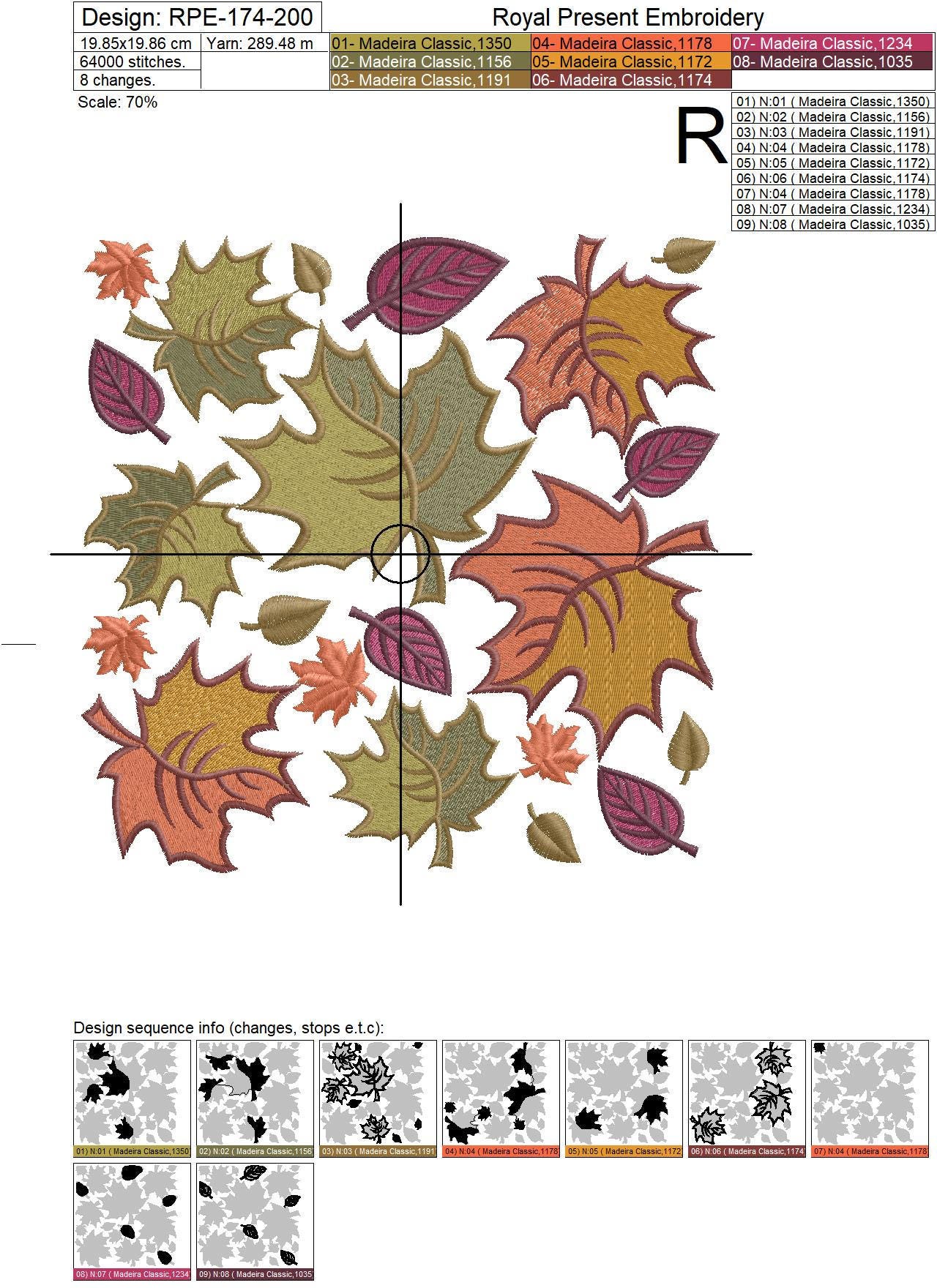Autumn Leaves Machine Embroidery Design - 2 Sizes - Etsy