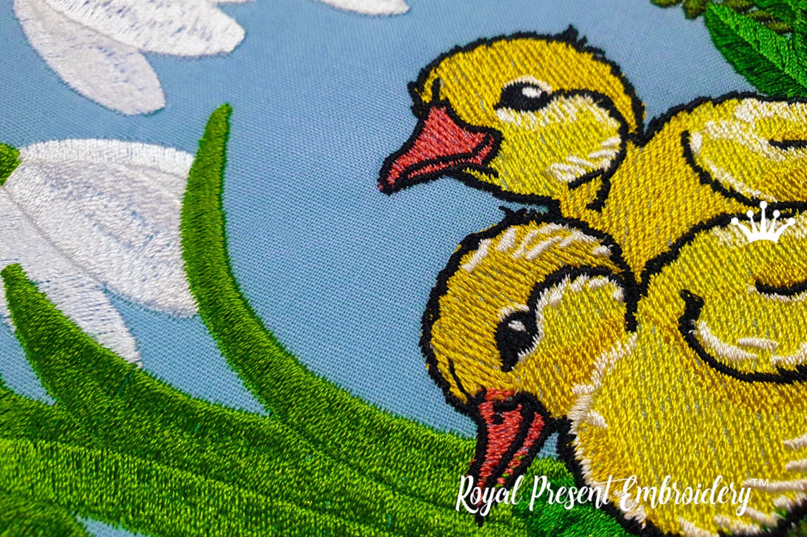 Ducklings With Snowdrops Machine Embroidery Design 3 Sizes - Etsy