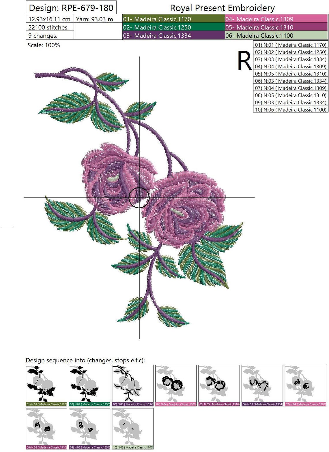Machine Embroidery Design Bouquet of Roses 3 Sizes - Etsy