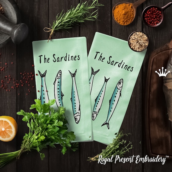 Sardines Machine Embroidery Designs Set 4 Sizes - Etsy