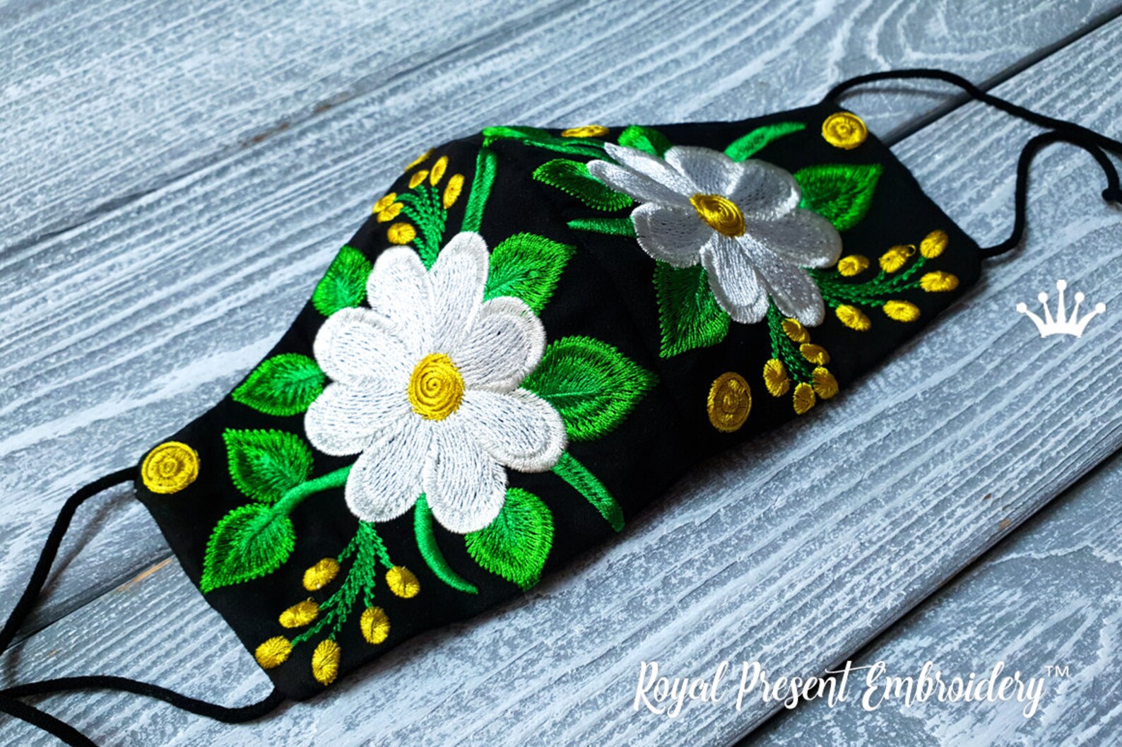 Daisies Face Mask for Teens and Adults Machine Embroidery Design - Etsy
