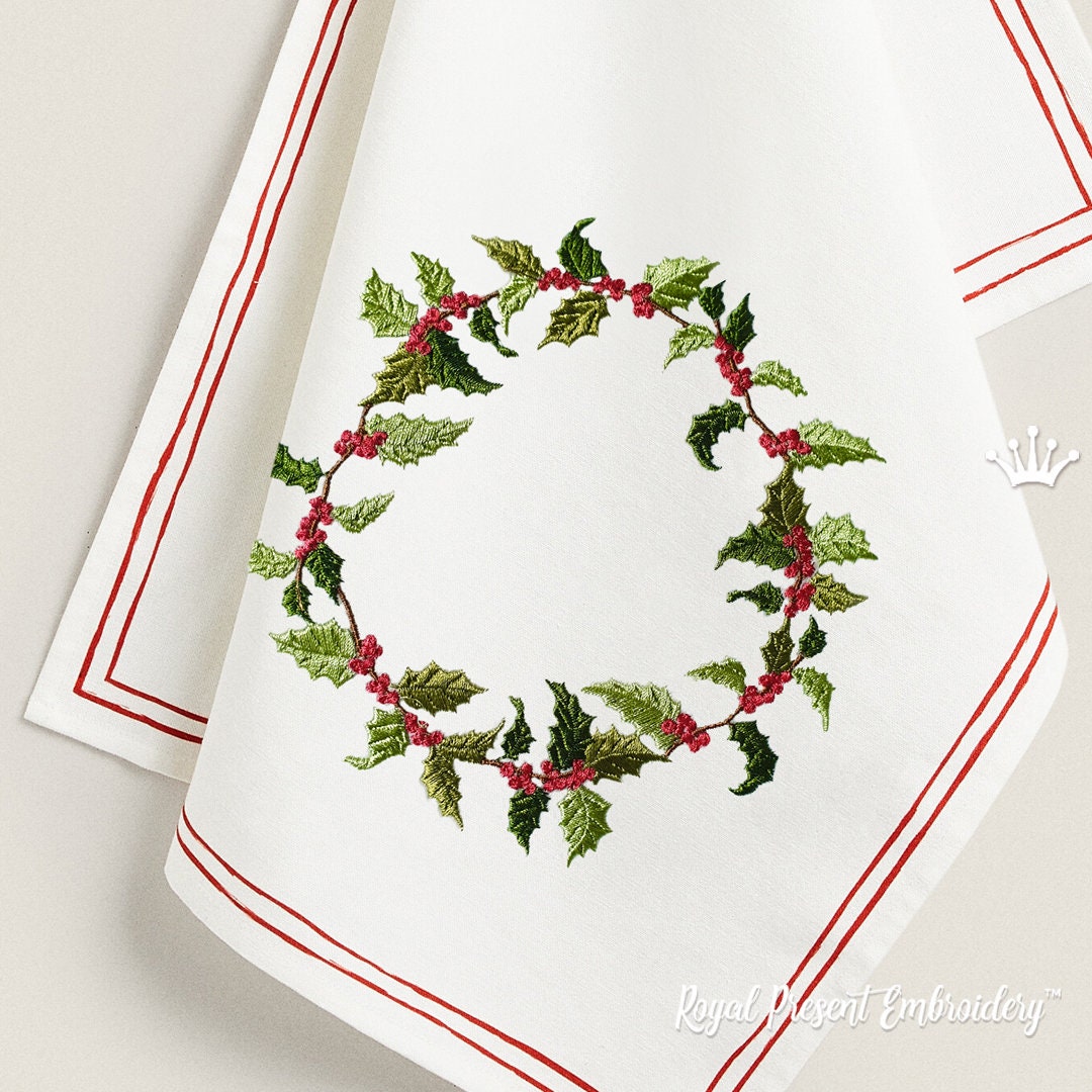 Holly Berries Frame Machine Embroidery Design - 6 Sizes - Etsy