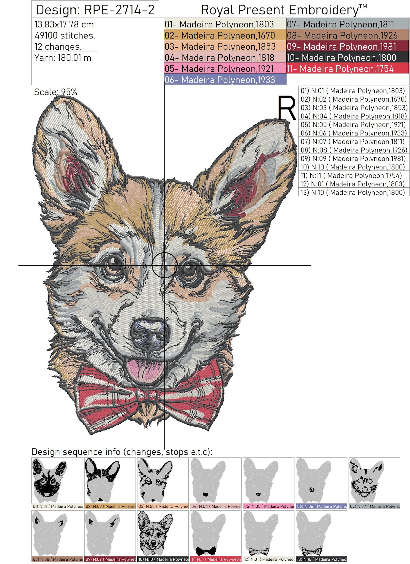 Portrait Puppy Corgi Machine Embroidery Design 3 Sizes - Etsy