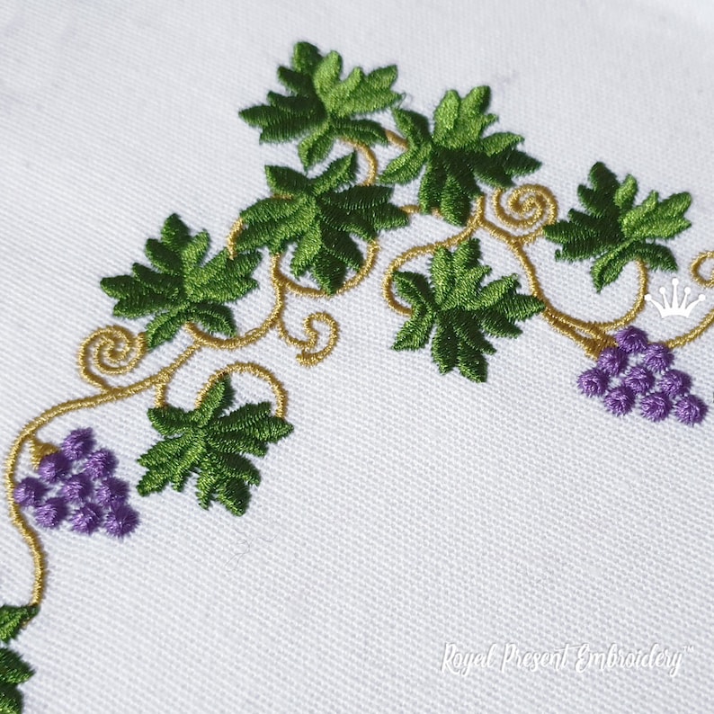 Grape Corners Machine Embroidery Designs - 6 Sizes - Etsy