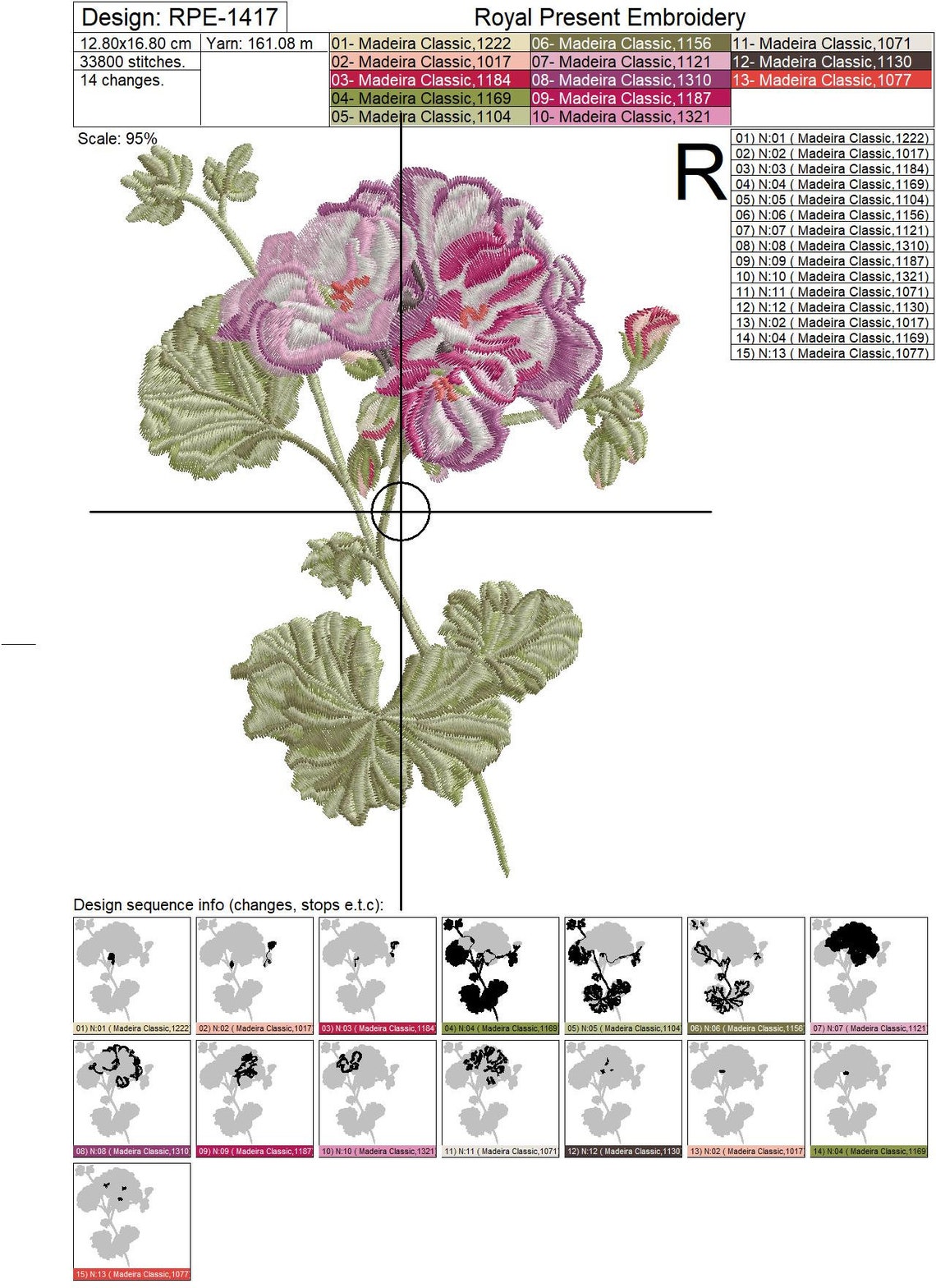 Geranium Machine Embroidery Design - Etsy