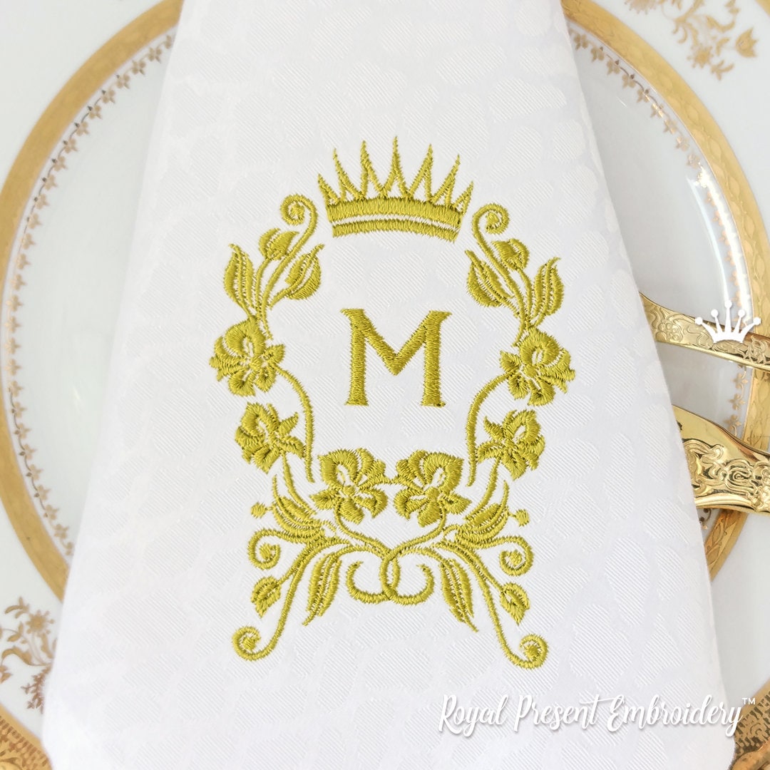 Floral Graceful Frame Machine Embroidery Design - 2 Sizes - Etsy