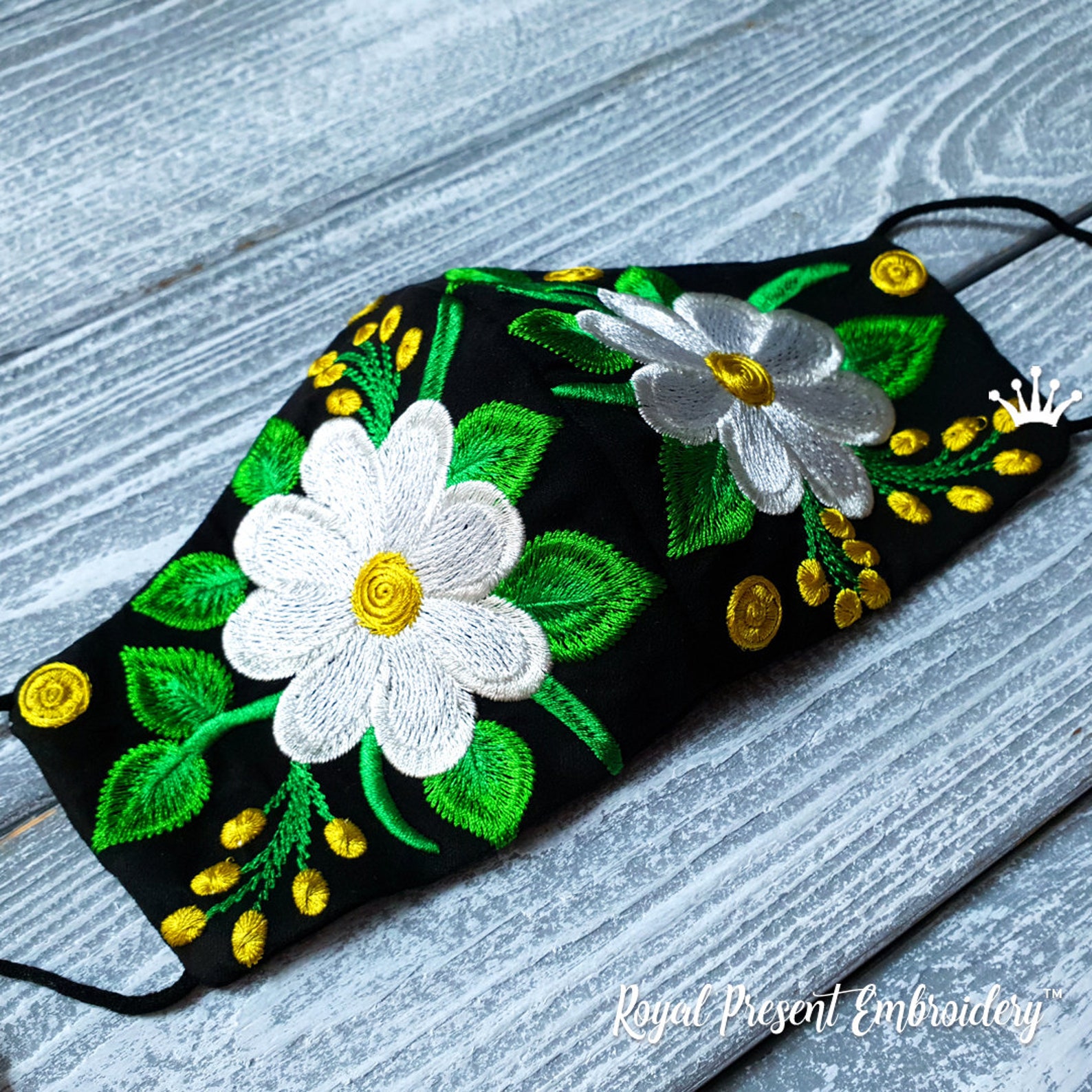 Daisies Face Mask for Teens and Adults Machine Embroidery Design - Etsy