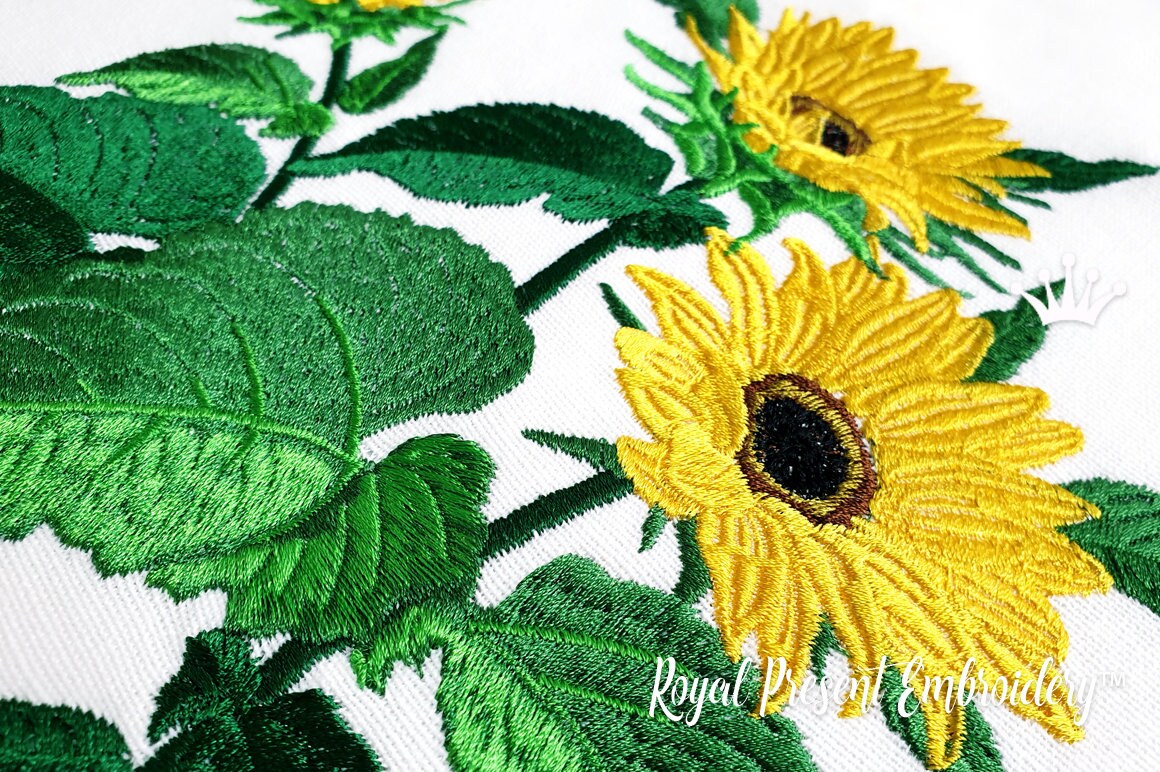 Sunflowers Machine Embroidery Design - 2 Sizes - Etsy